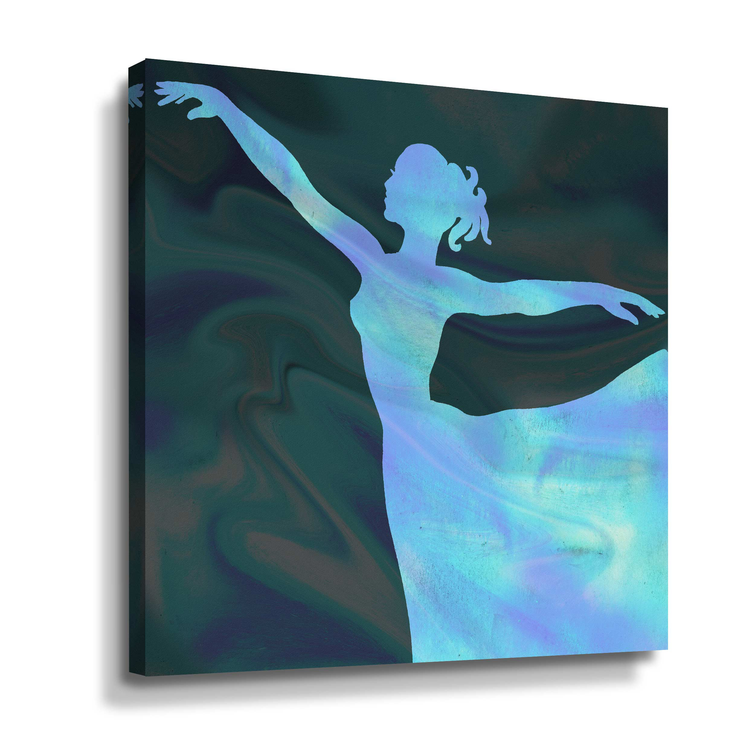 Gemma Violet Ballerina Silhouette In Teal Blue Watercolor Dance Ballet Collection By Irina ...
